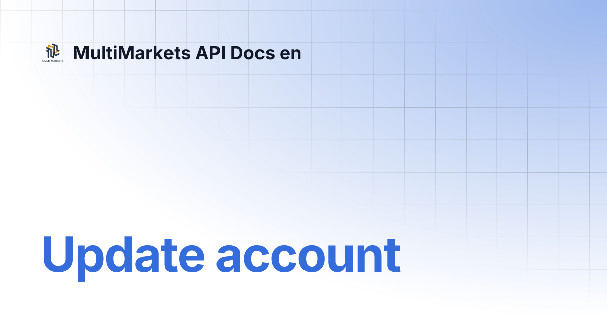 Update account | MultiMarkets API Docs en